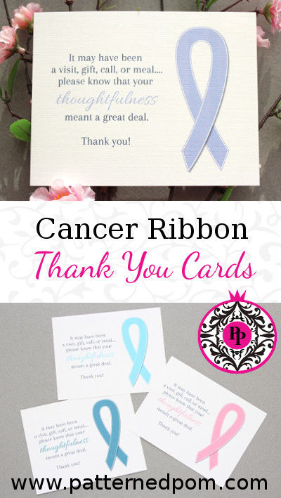 Cancer Ribbon Thank You Cards
