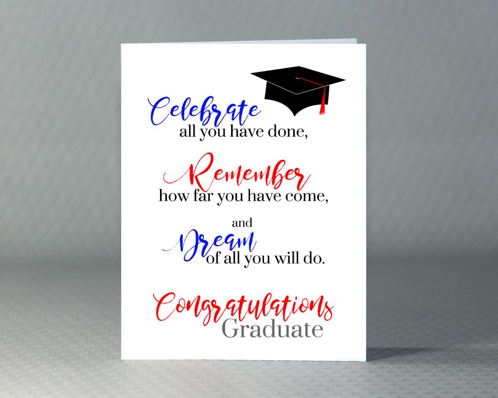 Patterned Pomegranate: Printable Graduation Card - Celebrate
