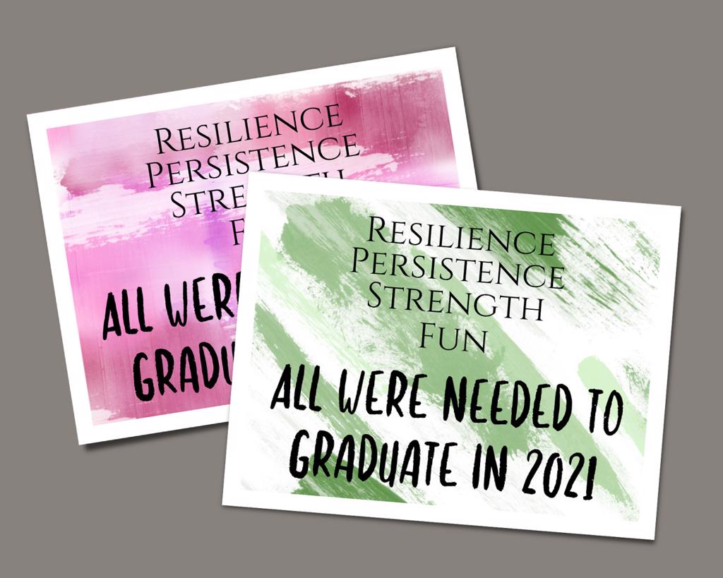 Patterned Pomegranate: 2021 Printable Graduation Card - Resilience