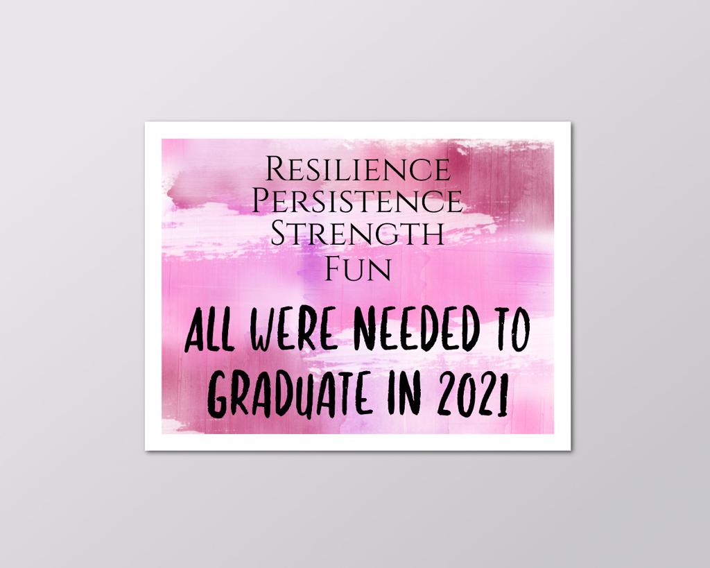 Patterned Pomegranate: 2021 Printable Graduation Card - Resilience
