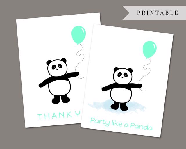 Patterned Pomegranate: Printable Panda Birthday Card and Panda Thank ...