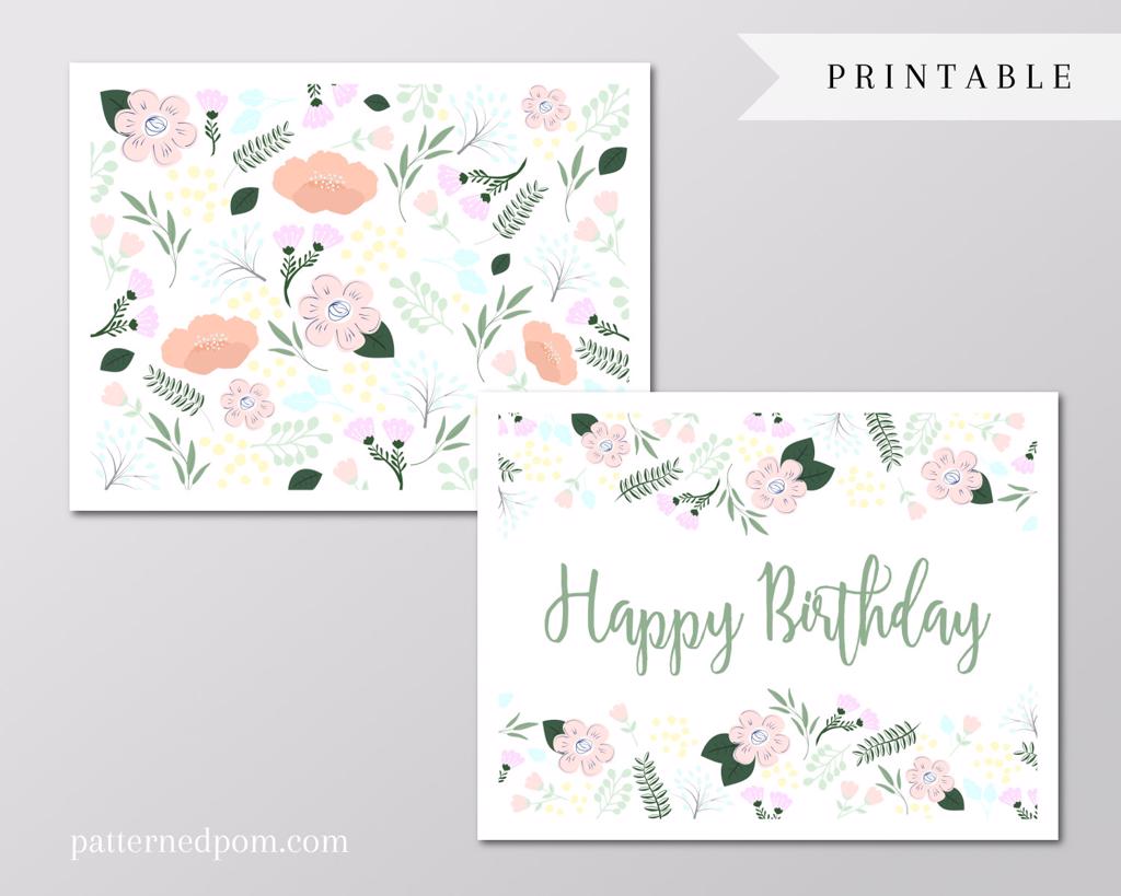 Patterned Pomegranate: Pastel Flowers Greeting Cards - Birthday, Thanks ...