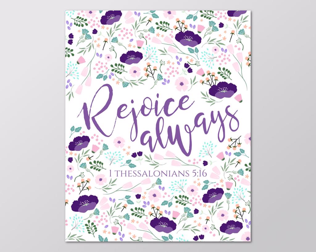 Patterned Pomegranate: Rejoice Always Scripture Printable Art - 1 ...
