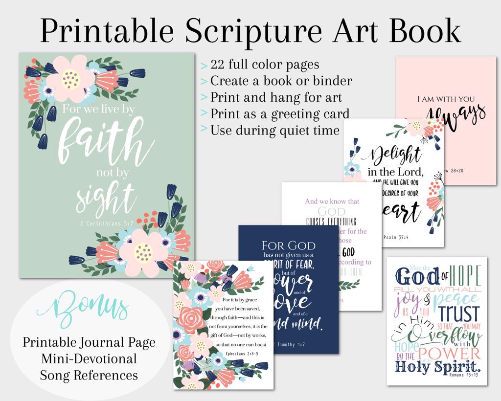 Patterned Pomegranate: Printable Scripture Art Book | 22 Full Color ...