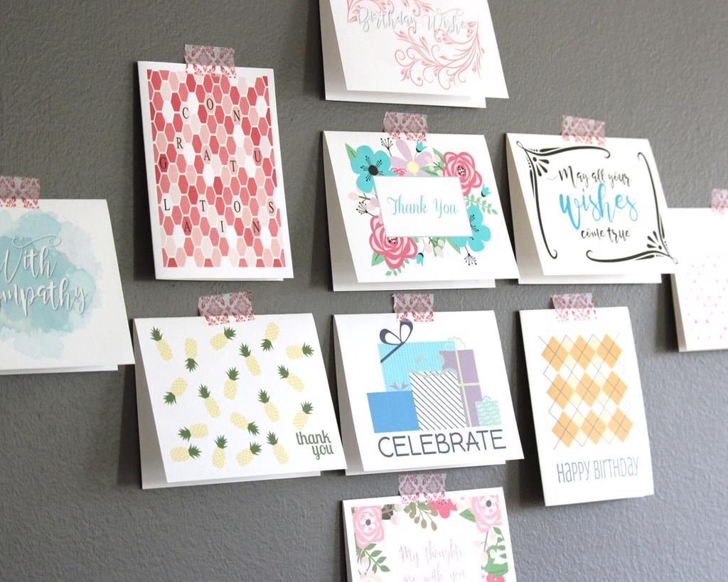 Patterned Pomegranate: Printable Assorted Greeting Card Set (10 ...