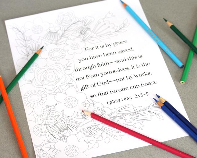 Patterned Pomegranate: Printable Scripture Coloring Sheet | Ephesians 2 ...